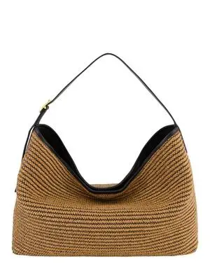 Vince Medium Vivian Raffia Hobo Bag - Latte
