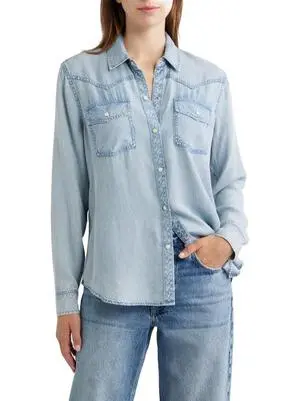 Rails Remi Chambray Pearl Snap Shirt - Creekside Indigo