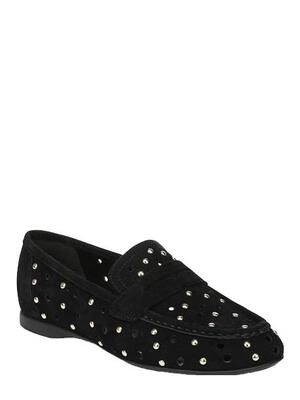 Naturalizer Bloom Stud Penny Loafer - Black Suede