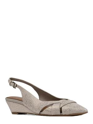 DONALD PLINER Barbee Slingback Wedge Pump - Pewter