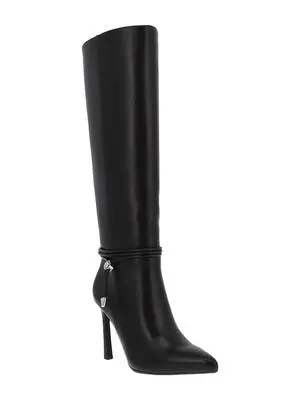 Mia Niko Pointed Toe Knee High Stiletto Boots - Black