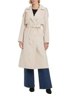 Kate Spade New York Water Resistant Double Breasted Trench Coat - Champagne