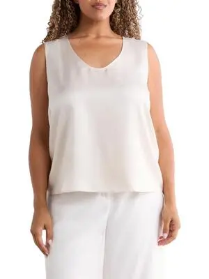 EILEEN FISHER Eileen Fisher Scoop Neck Silk Tank