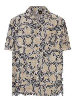 Loewe X Paula`s Ibiza Short-sleeved Shirt With All-over Anagram - Multicolor