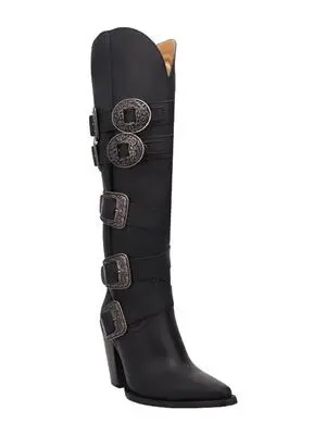 DINGO Spurwest Over The Knee Western Boot - Black