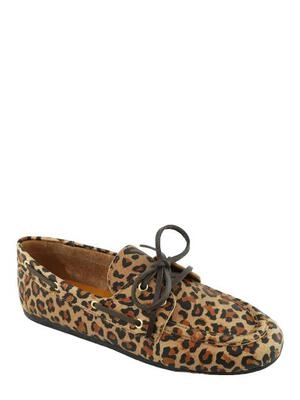 MARC JOSEPH NEW YORK Grove Street Slip-on Leather Loafer With Tie Bow - Leopard
