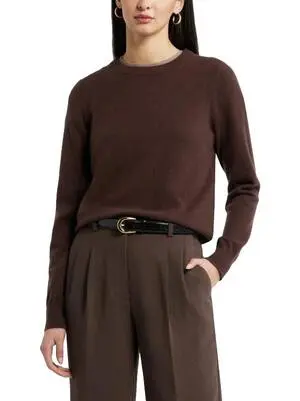 Nordstrom Nordstrom Crewneck Cashmere Sweater Brown Mole