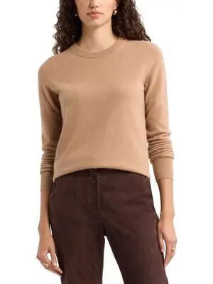 Nordstrom Crewneck Cashmere Sweater - Tan Finch