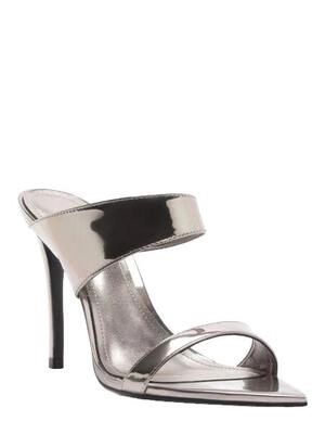 Schutz Jaselle Pointed Toe Stiletto Sandal - Silver
