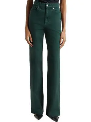 Veronica Beard Crosbie Wide Leg Jeans - Pine