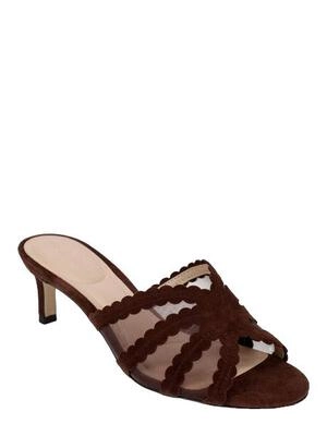 Pelle Moda Vione Kitten Heel Slide Sandal - Espresso