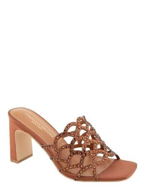 Christian Siriano Francez" Square Toe Embellished Sandal - Brown