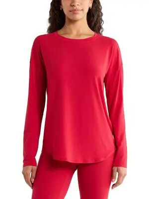 Zella Breathe Long Sleeve Performance T-shirt - Red Jester
