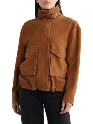 Bernardo Suede Bubble Jacket - Cognac
