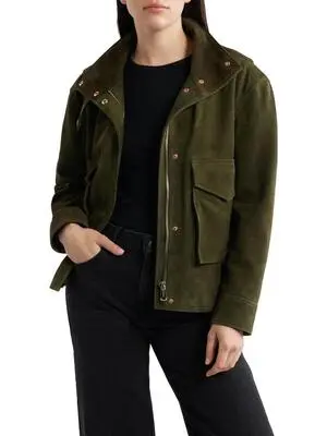 Bernardo Suede Bubble Jacket - Olive