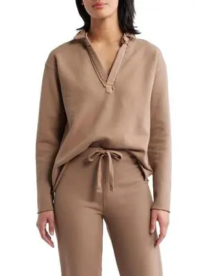 Frank & Eileen Patrick Popover Henley Sweatshirt - Toasted