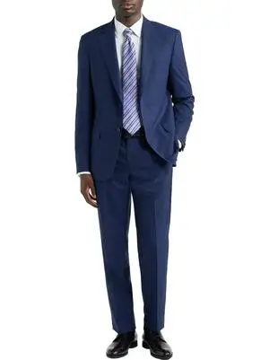 HERITAGE GOLD Solid Zegna Wool Suit - Blue