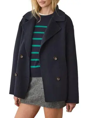 Marine Layer Colette Wool Blend Peacoat - Navy