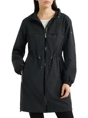 Michael Kors Hooded Zip Front Nylon Jacket - Black