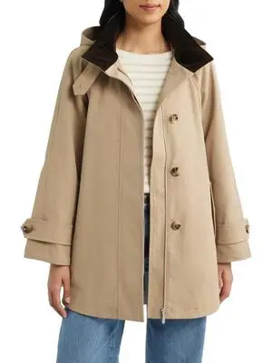 Sam Edelman Swing Jacket With Attached Hood - Sand