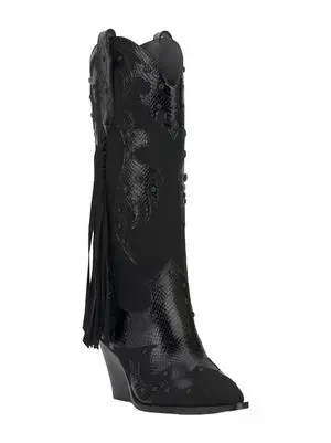 Jessica Simpson Piarin Pointed Toe Western Boot - Black
