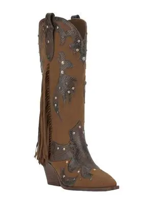 Jessica Simpson Piarin Pointed Toe Western Boot - Light Hickory