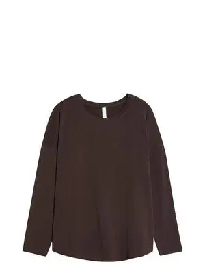 Zella Breathe Long Sleeve Performance T-shirt - Brown Mole