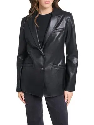 LEVI'S Faux Leather Blazer - Black