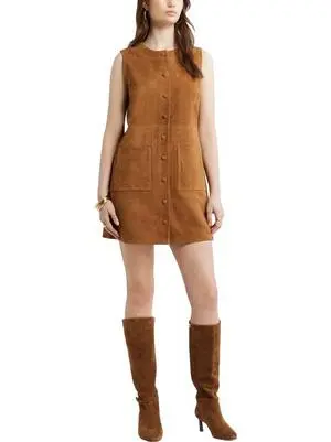 Treasure & Bond Suede Sheath Dress - Tan