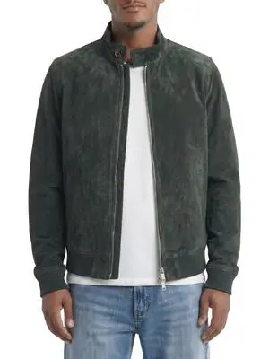 Bagatelle Genuine Suede Harrington Jacket - Bottle Green
