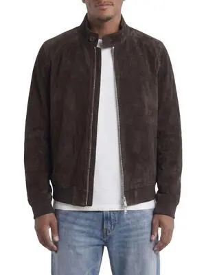 Bagatelle Genuine Suede Harrington Jacket - Chocolate