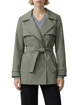 NOIZE Amina Water Repellent Tie Waist Coat - Sage