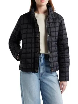 CECE DUPRAZ Short Quilted Jacket With Stand Collar - Black