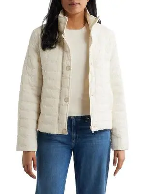 CECE DUPRAZ Short Quilted Jacket With Stand Collar - Ivory