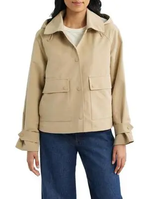 Bernardo Hooded Raincoat - Khaki