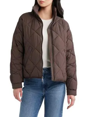 Bcbgmaxazria Quilted Diamond Jacket - Chocolate