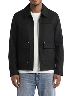 Bagatelle Faux Suede Zip-up Jacket - Black