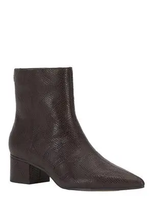 Vince Camuto Kebrah Bootie With Pointed Toe And Block Heel - Brown Multi