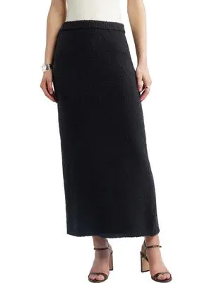 Nordstrom Bouclé Sweater Maxi Skirt - Black