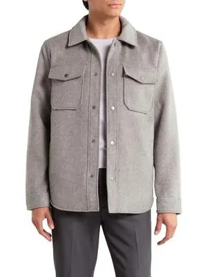 Nordstrom Wool Blend Shirt Jacket Grey Heather