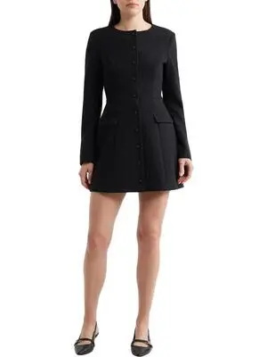 EVER NEW Shelby Long Sleeve Blazer Minidress - Black