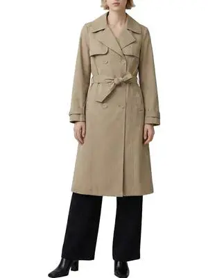 NOIZE Evelin Water Repellent Trench Coat - Sand