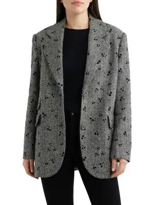 CECE DUPRAZ Oversize Single-breasted Blazer - Black/white