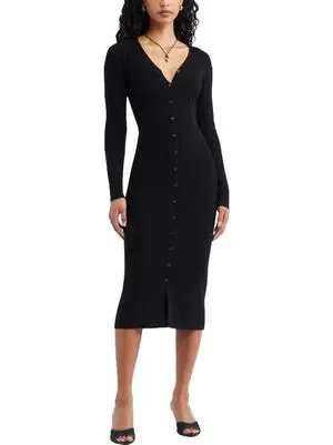 OPEN EDIT Open Edit Ribbed Convertible Cardigan Dress