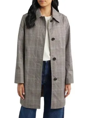 Sam Edelman Longline Water-repellent Checked Jacket - Check
