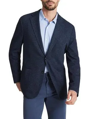 34 Heritage Matteo Wool & Cotton Twill Knit Blazer - Dark Navy