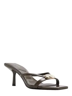 Aldo Berylyn Slide Sandal With Gold-tone Hardware - Khaki/bronze