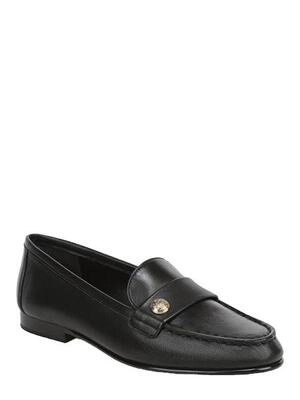 Veronica Beard Paley Loafer With Gilded Crest Detail - Black