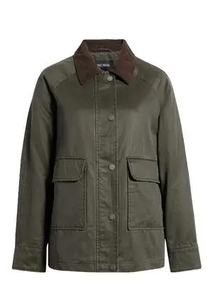 Bcbgmaxazria Corduroy Collar Cotton Barn Jacket - Army