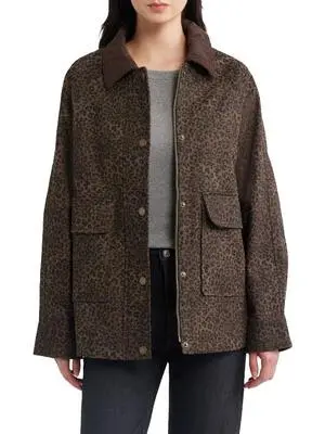 Bcbgmaxazria Corduroy Collar Cotton Barn Jacket - Leopard